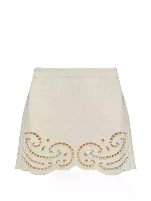 Ulla Johnson Cadiz Eyelet-embroidered Mini Skirt - Neutrals