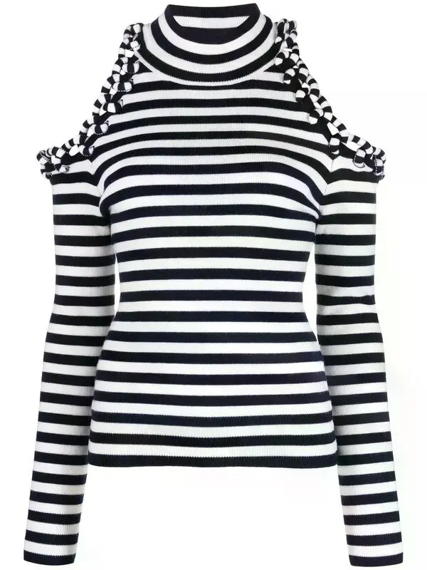 Monse Cold-shoulder Striped Jumper