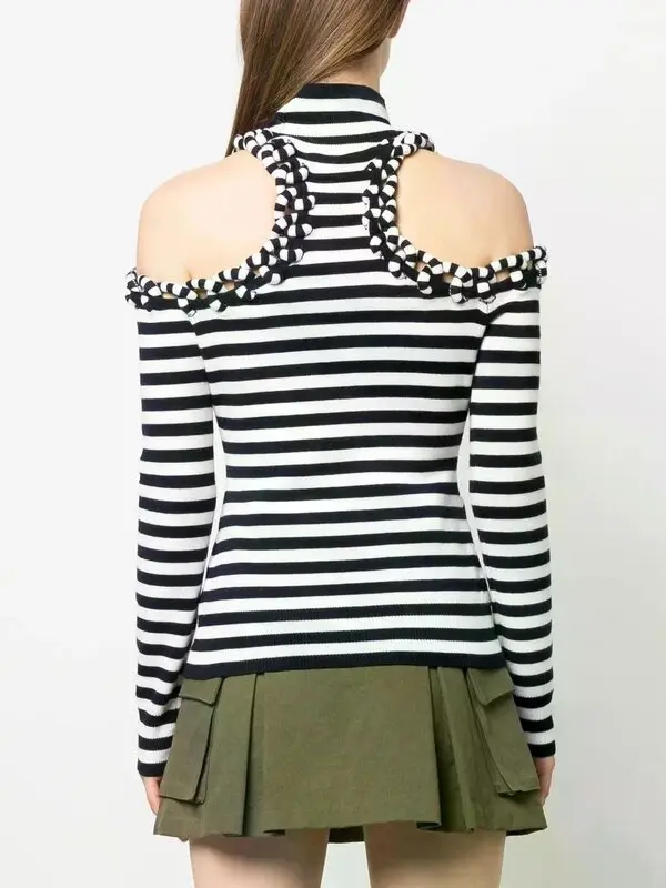 Monse Cold-shoulder Striped Jumper