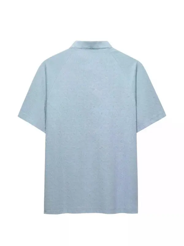 Shanghai Tang Coin Jacquard-knit Polo Shirt - Blue