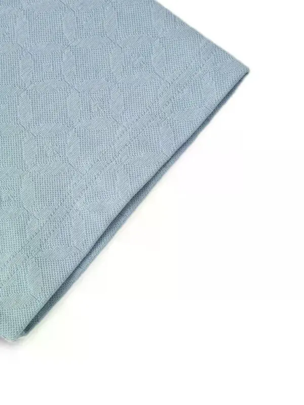 Shanghai Tang Coin Jacquard-knit Polo Shirt - Blue