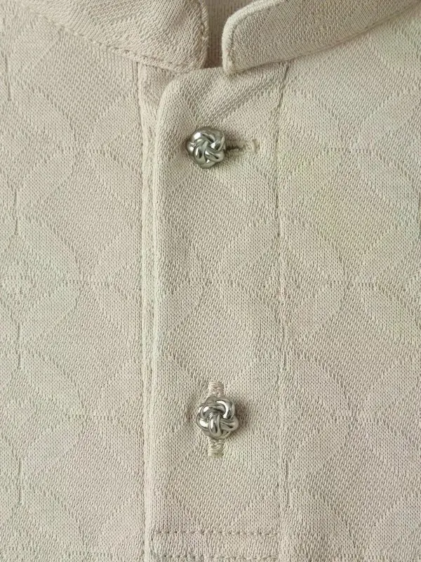 Shanghai Tang Coin Mandarin-collar Polo Shirt