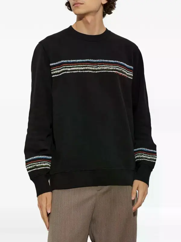 Paul Smith Embroidered Logo Stripe Crew Neck Sweater
