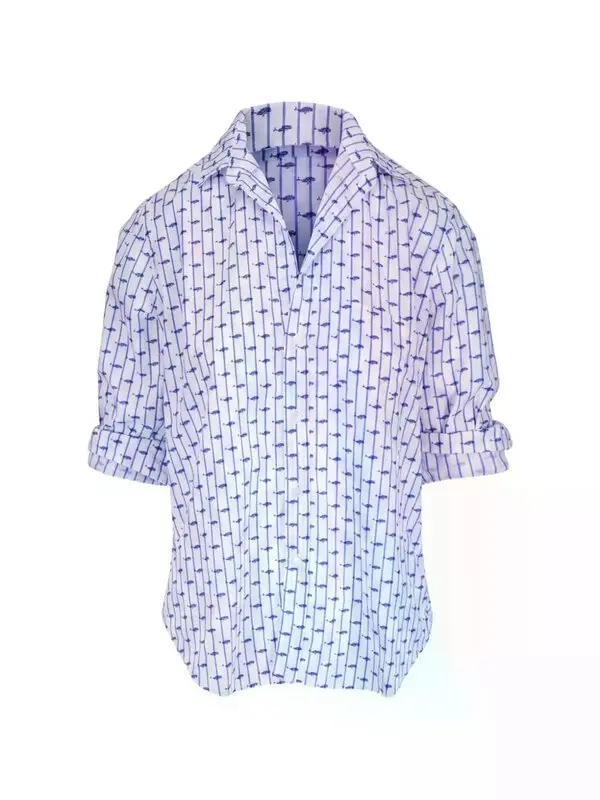 Frank & Eileen Eileen Stripe-print Shirt - Blue