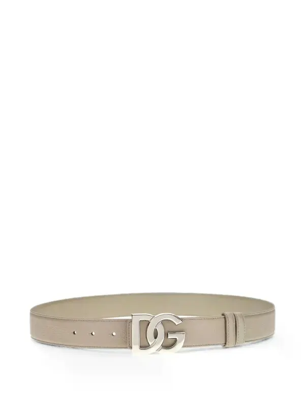 Dolce & Gabbana Dg Logo Leather Belt - Neutrals