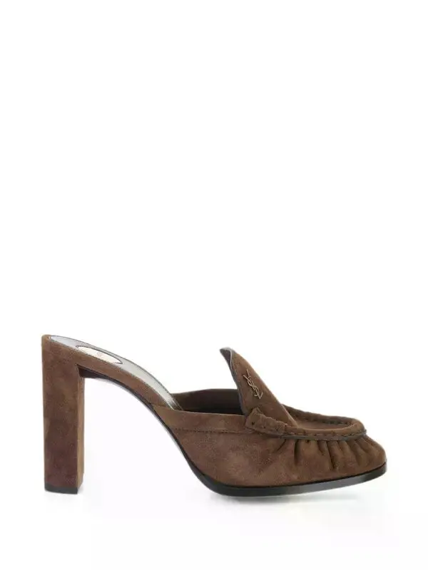 Saint Laurent Le Loafer Mules In Suede