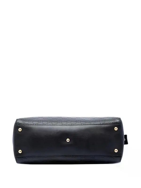 Gucci Embossed Leather Tote Bag With Gold-tone Chain Straps