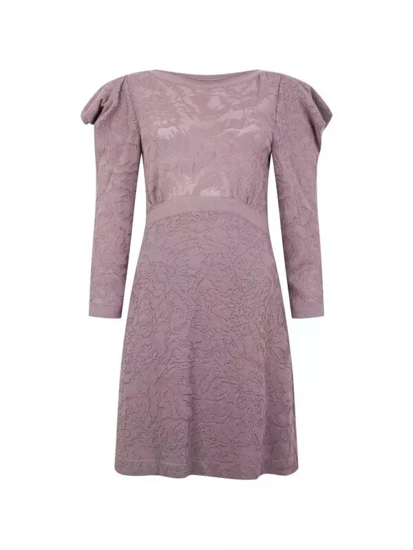 Alberta Ferretti Jacquard-knit Puffed-sleeve Mini Dress