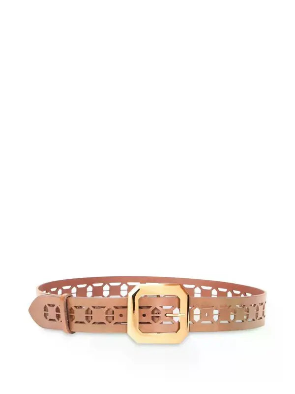 Alberta Ferretti Cut-out Leather Belt - Brown