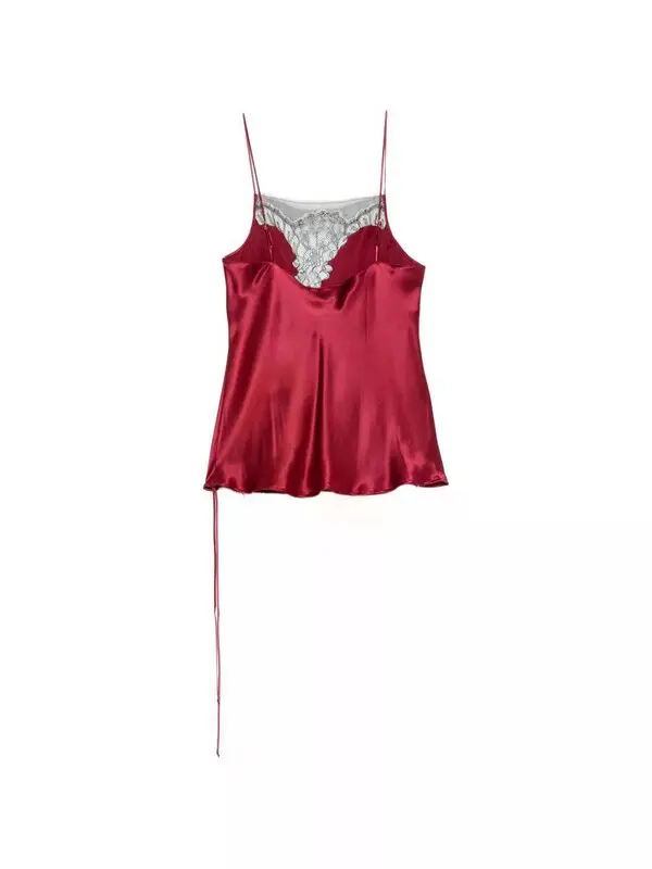 Carine Gilson Lace-trim Silk Camisole