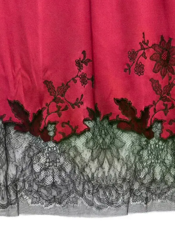 Carine Gilson Calais Caudry Lace-trim Midi Skirt - Red