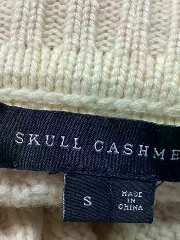 Skull Cashmere Cable-knit Turtleneck Sweater