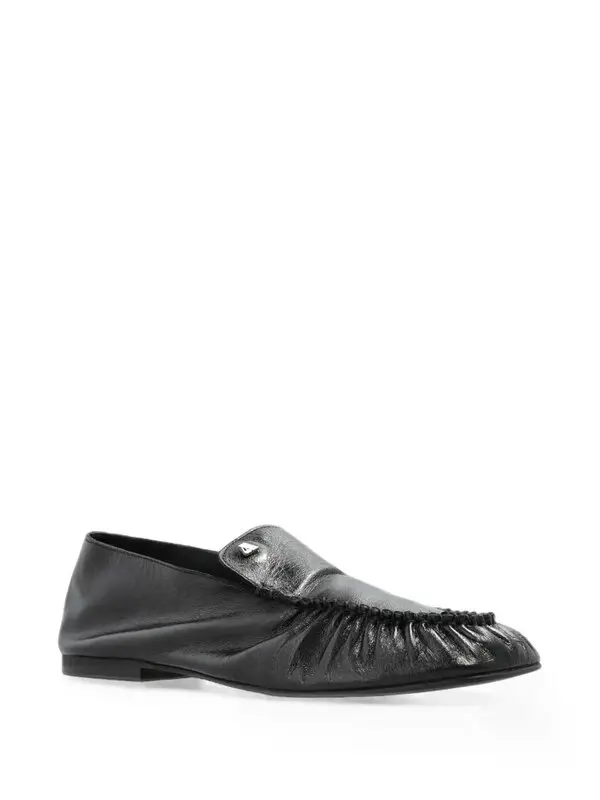 ALOHAS Gabe Ruched Leather Loafers