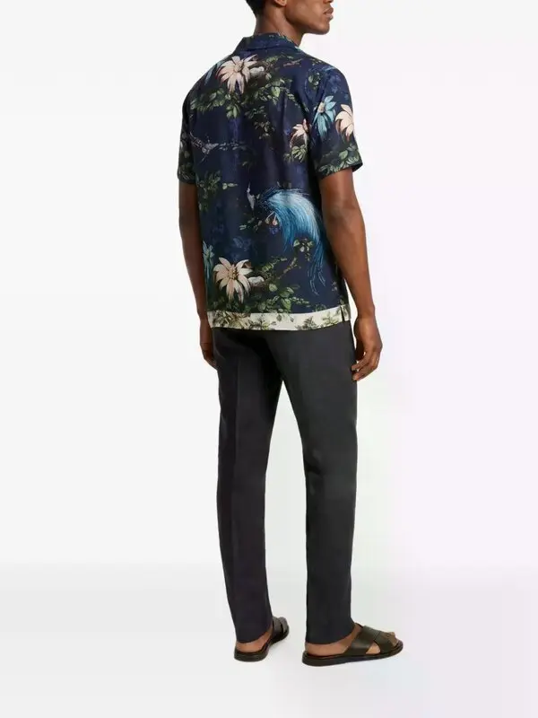 Orlebar Brown Maitan Floral-print Short-sleeved Silk Shirt