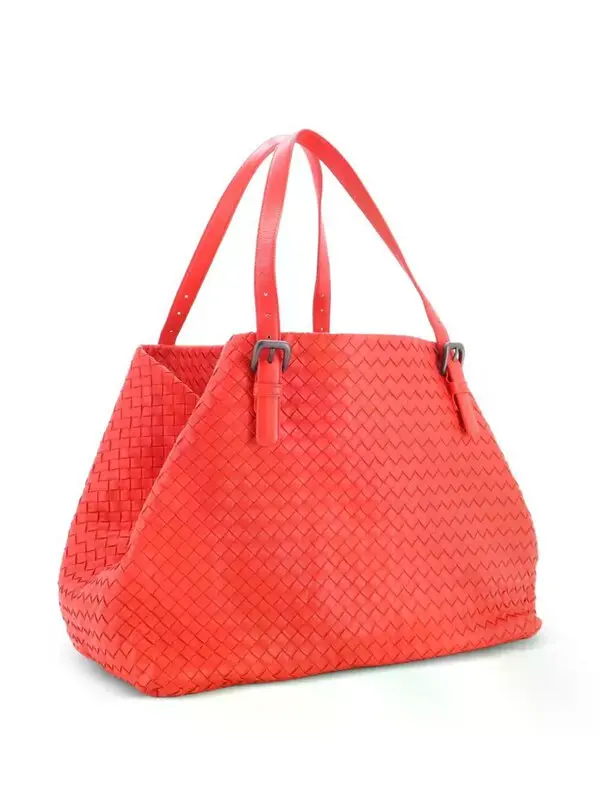 Bottega Veneta Intrecciato Nappa Large Tote Bag - Red