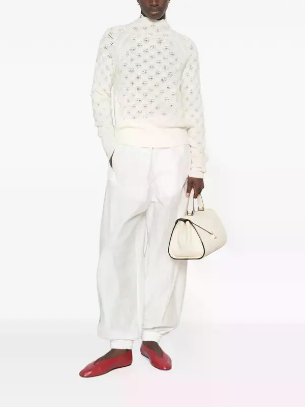 Ermanno Scervino Pointelle-knit High-neck Sweater