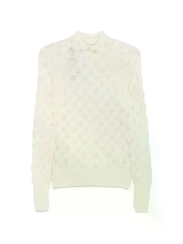 Ermanno Scervino Pointelle Knit High Neck Sweater