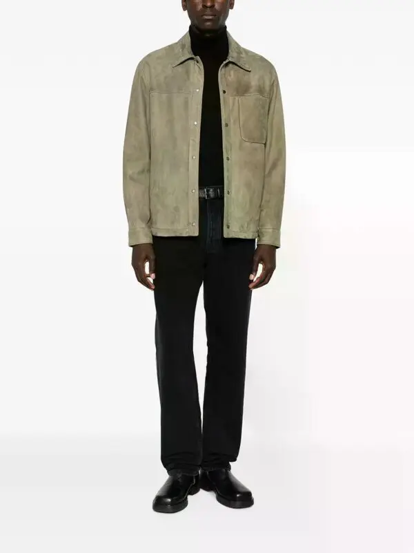 SALVATORE SANTORO Suede Press-stud Jacket