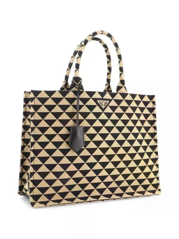 Prada Symbole Shopper Jacquard Large Tote Bag