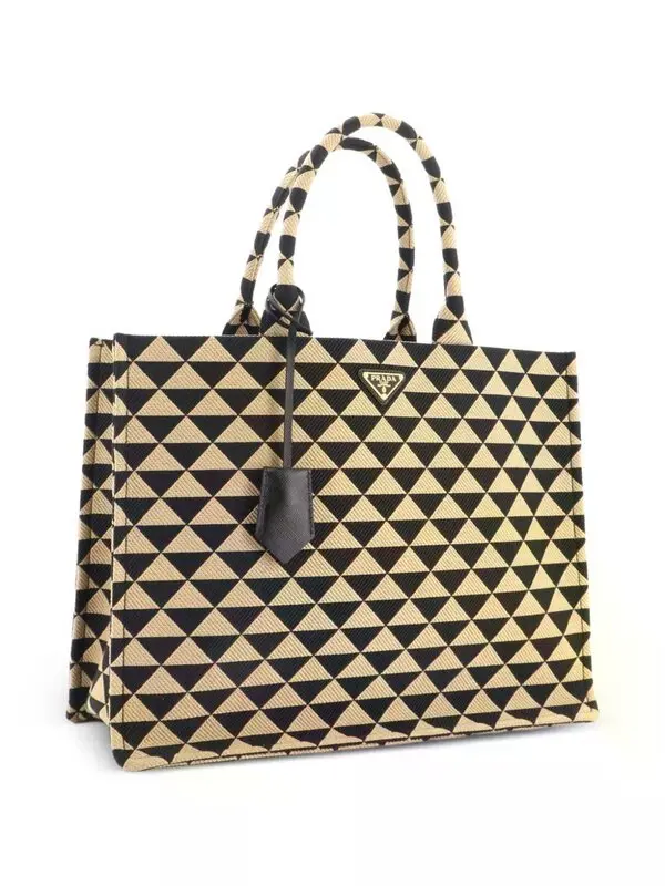 Prada Jacquard Large Tote Bag - Black