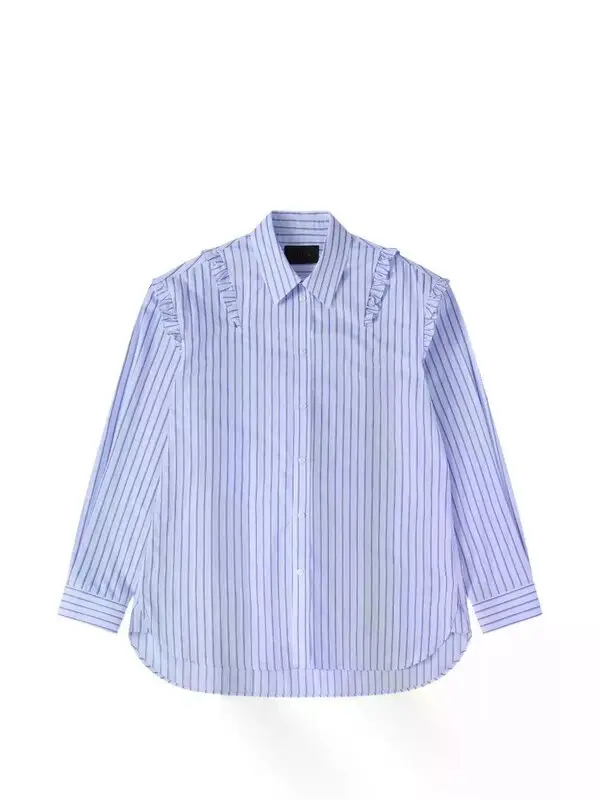 Simone Rocha Ruffle-trimmed Striped Shirt