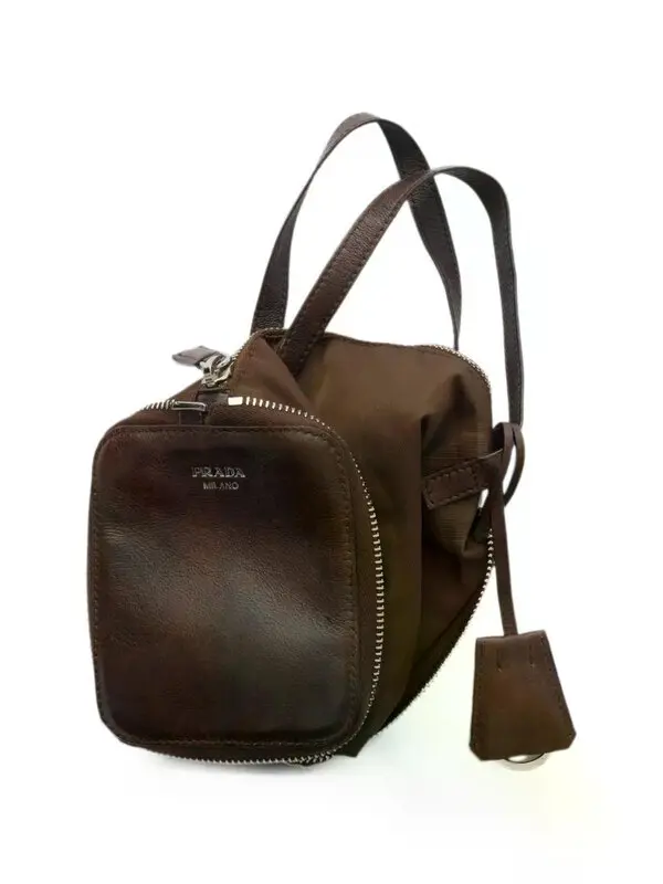 Prada Re-nylon And Leather Foldable Mini Duffel Bag - Brown