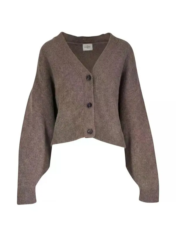 Le Kasha Button-up Rib-knit Cardigan