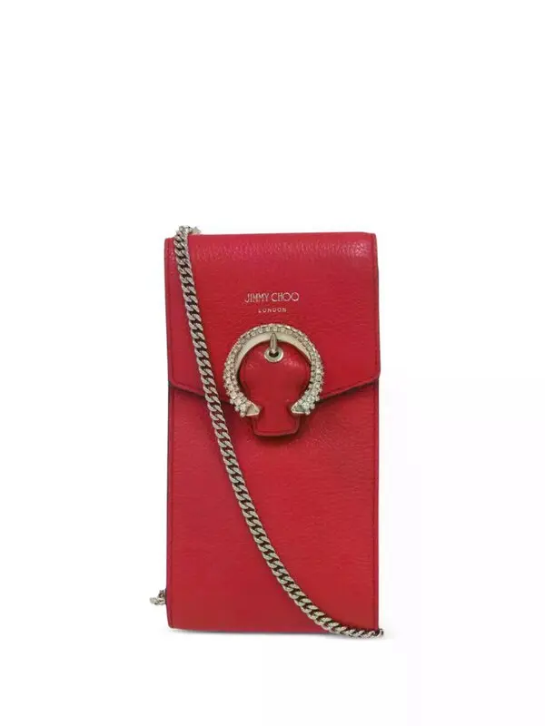 JIMMY CHOO Leather Madeline Phone Case Crossbody Bag - Red