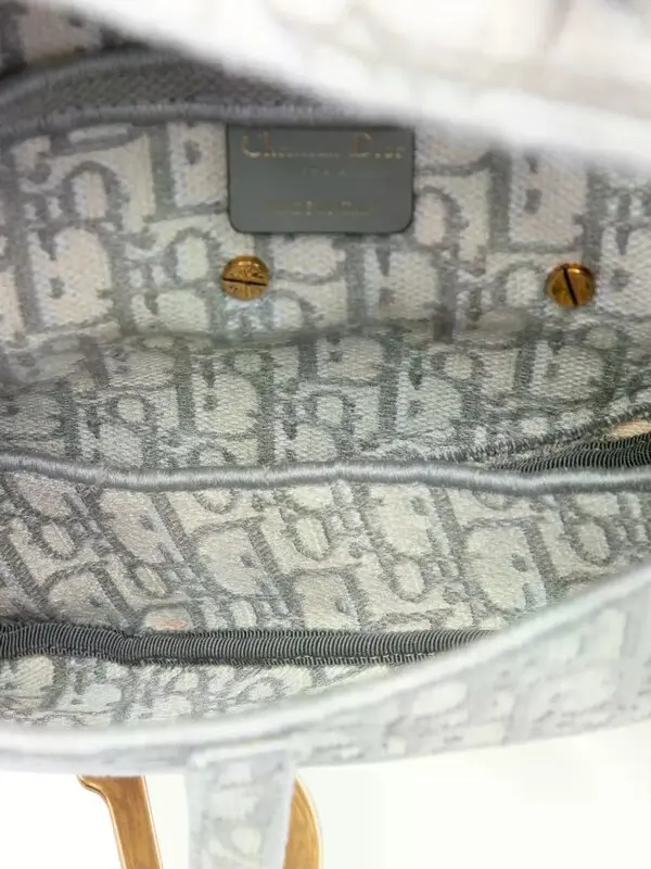 Dior 2020 Oblique Embroidered Canvas Saddle Bag Shoulder Bag