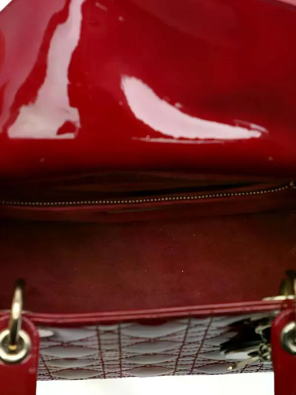 Dior 2000 Medium Patent Cannage Lady Satchel