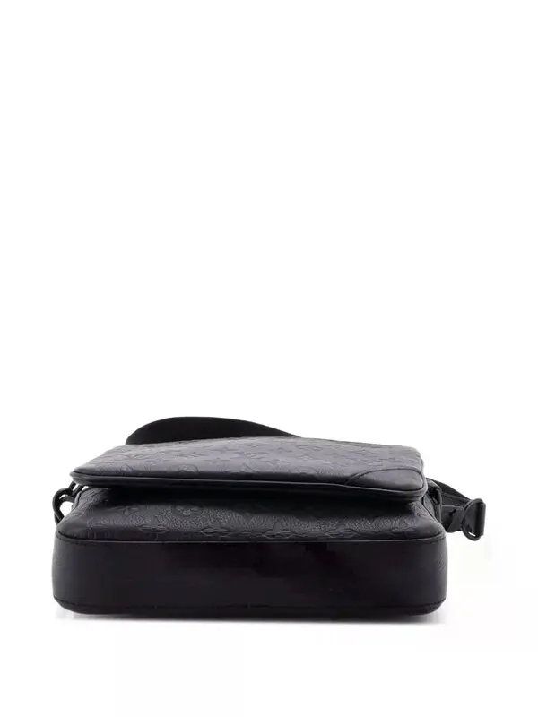 LOUIS VUITTON Trio Messenger Bag Monogram Shadow Leather Crossbody Bag - Black