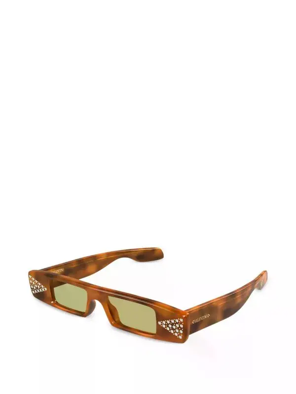 Valentino Garavani Crystal-embellished Sunglasses - Brown