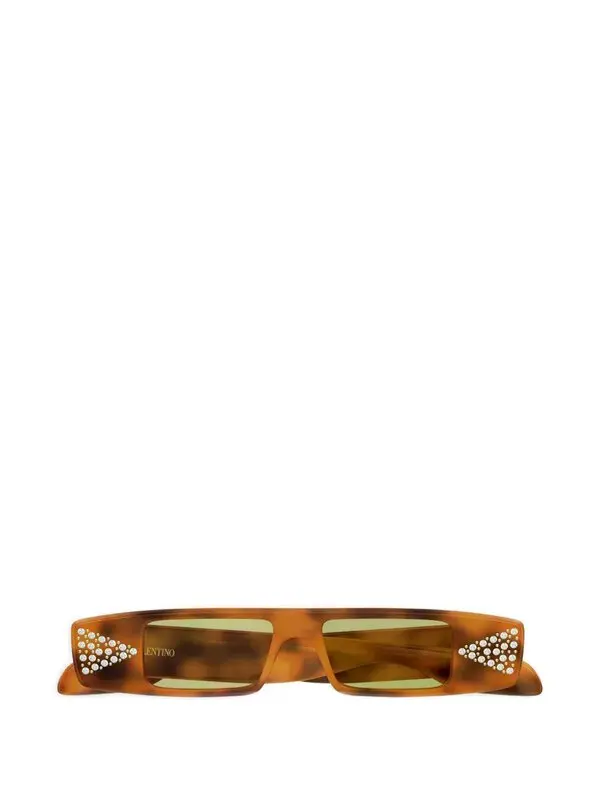 Valentino Garavani Crystal Embellished Rectangle Sunglasses