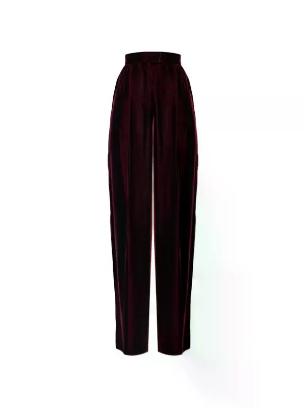 Valentino Garavani Velvet Pleated Trousers - Red
