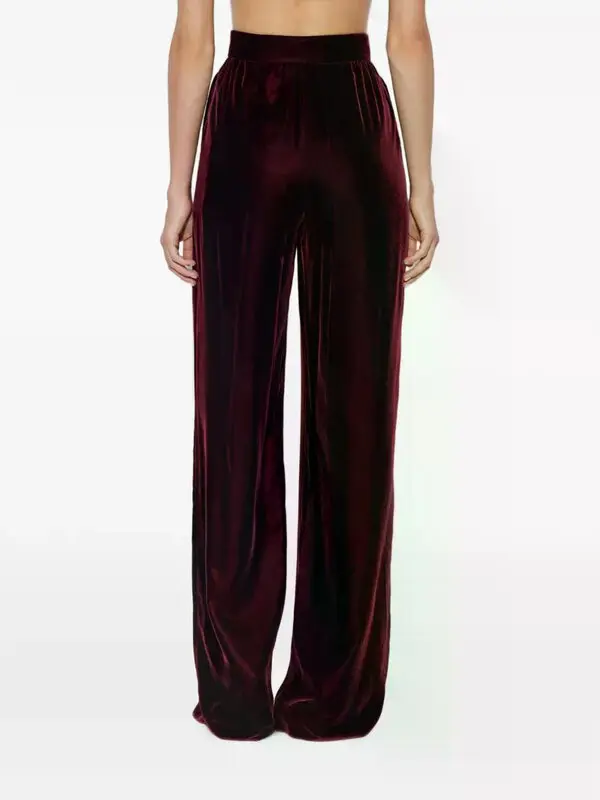 Valentino Garavani Velvet Pleated Wide-leg Trousers