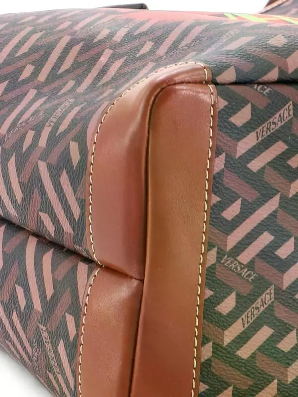 Versace La Greca Signature Coated Canvas Medium Tote Bag