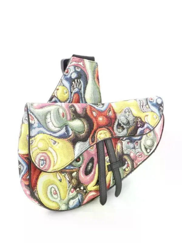Dior Kenny Scharf Saddle Jacquard Crossbody Bag - Multicolour