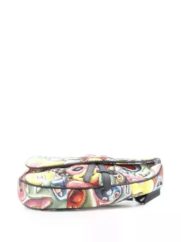 Dior Kenny Scharf Saddle Jacquard Crossbody Bag - Multicolour
