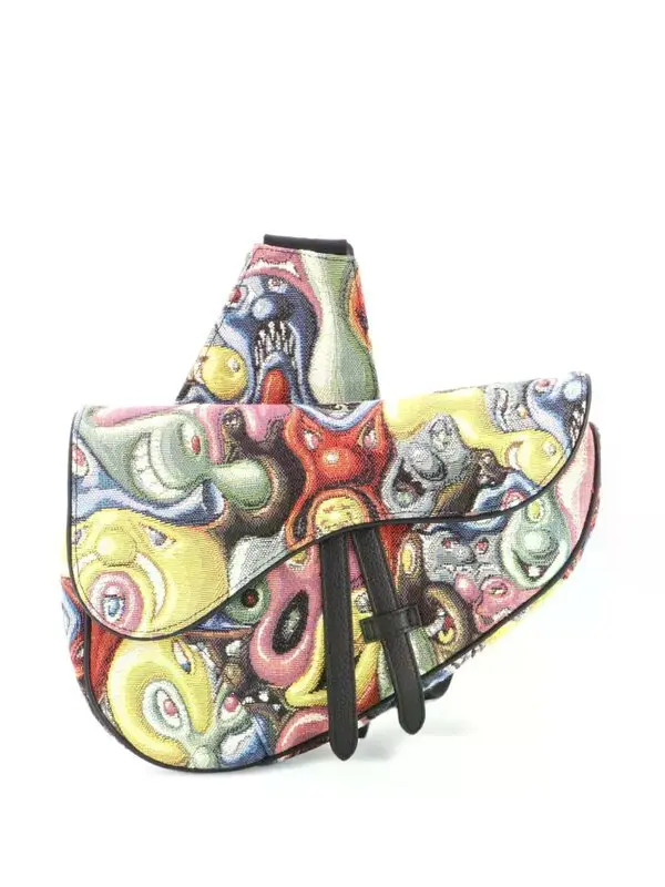 Dior Kenny Scharf Saddle Jacquard Crossbody Bag - Multicolour