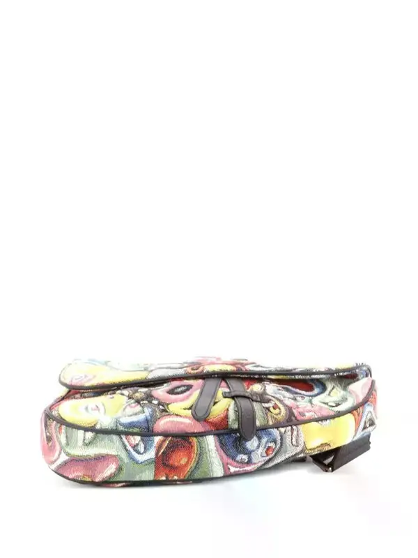 Dior Kenny Scharf Saddle Jacquard Crossbody Bag - Multicolour