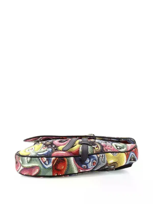 Dior Kenny Scharf Saddle Jacquard Crossbody Bag - Multicolour