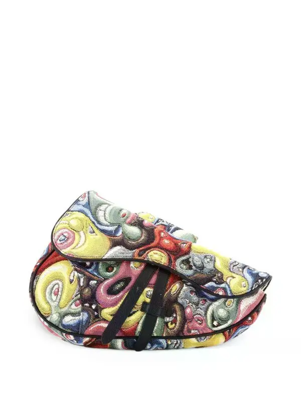 Dior Kenny Scharf Saddle Jacquard Crossbody Bag