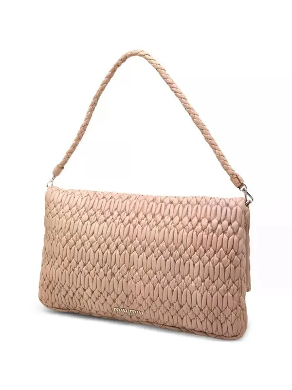 Miu Miu Matelassé Nappa Leather Satchel With Crystal Chain