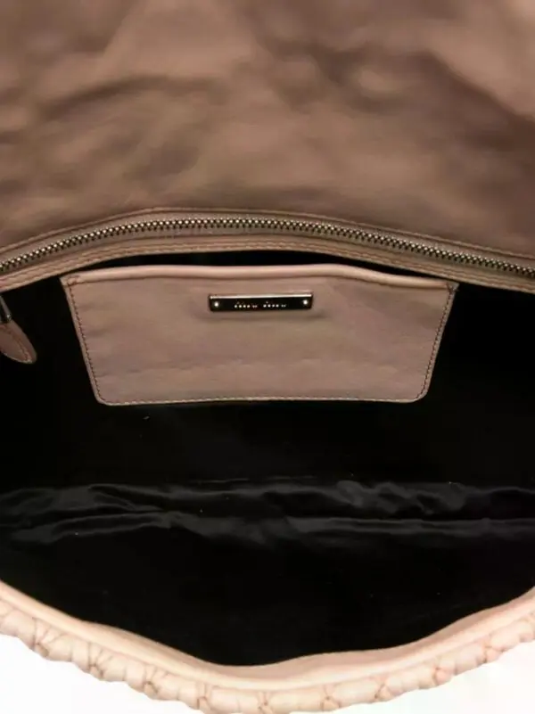 Miu Miu Matelassé Nappa Leather Satchel With Crystal Chain