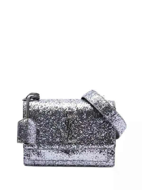 Saint Laurent 2016 Small Glitter Leather Monogram Sunset Crossbody Bag