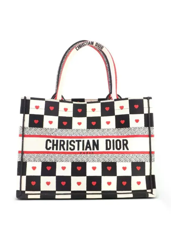 Dior Dioramour Book Printed Canvas Medium Tote Bag - Multicolour