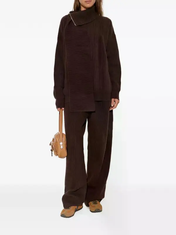 Sportmax Ribbed Knit Zip-fastening Sweater