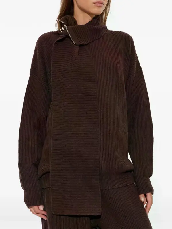Sportmax Ribbed Knit Zip-fastening Sweater