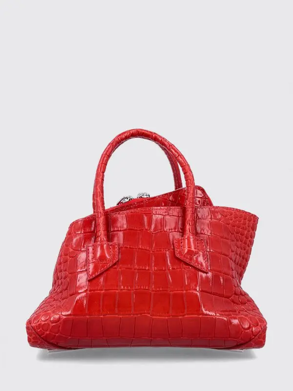 Attico La Passeggiata Crocodile-effect Leather Mini Handbag - Red