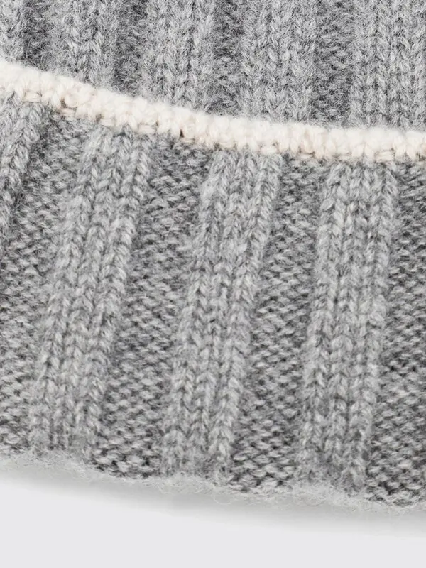 Brunello Cucinelli Ribbed Pure Cashmere Beanie With Cuff - Grey 1